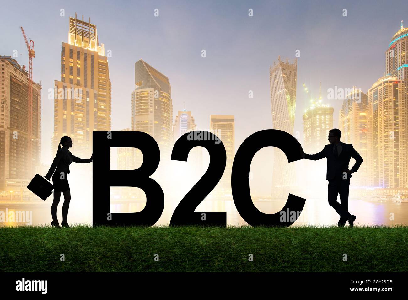 Business to customer concept with the businessman Stock Photo - Alamy