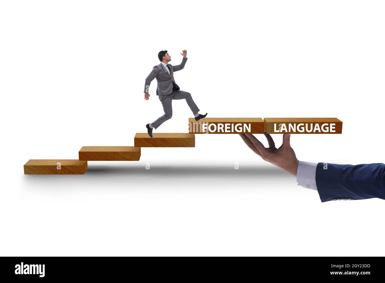 Foreign language concept with the steps Stock Photo - Alamy