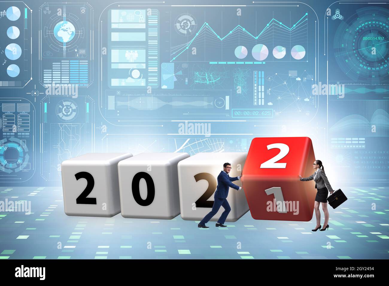 Concept of the year 2021 turning to 2022 Stock Photo - Alamy