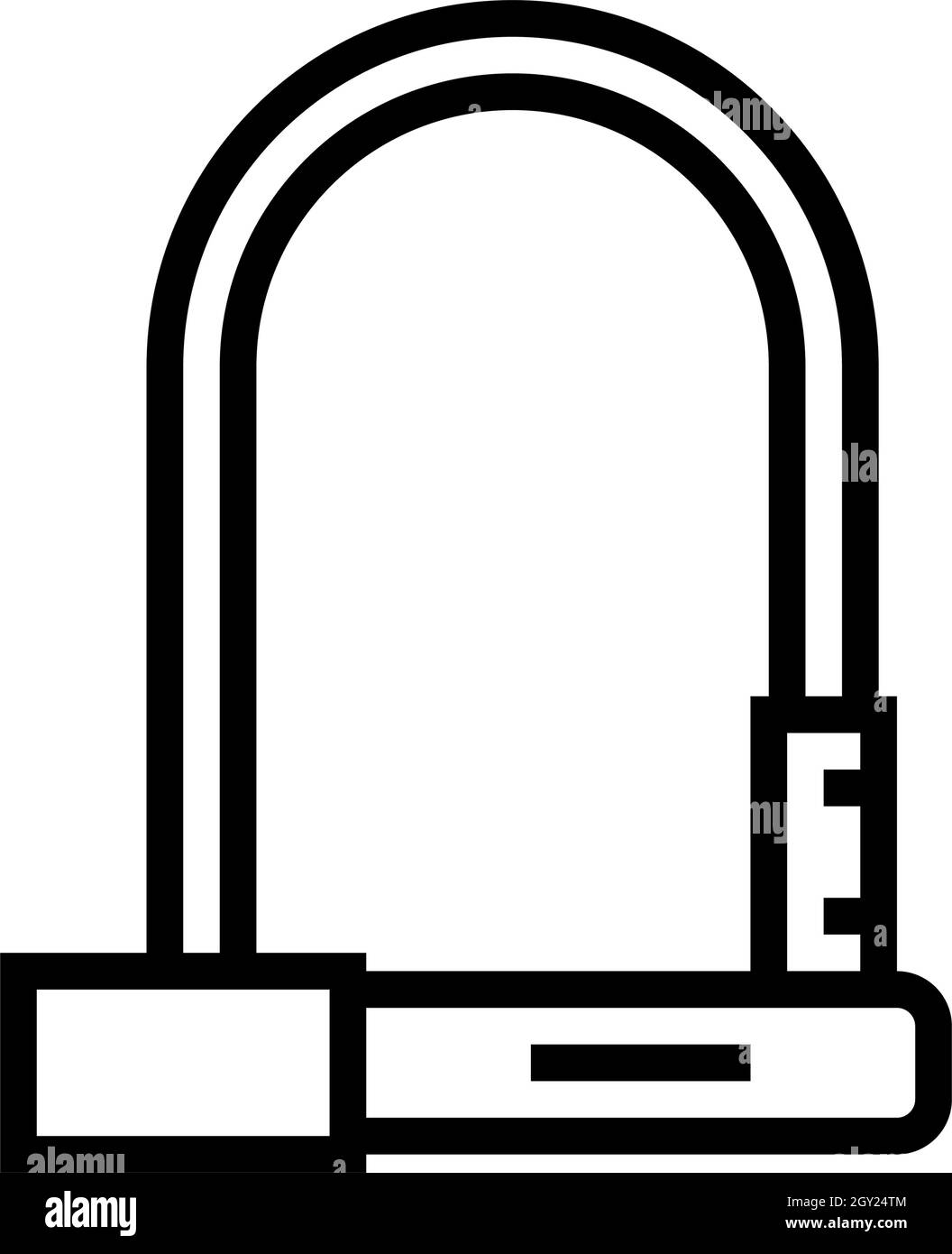 lock for safe bike line icon vector illustration Stock Vector Image ...