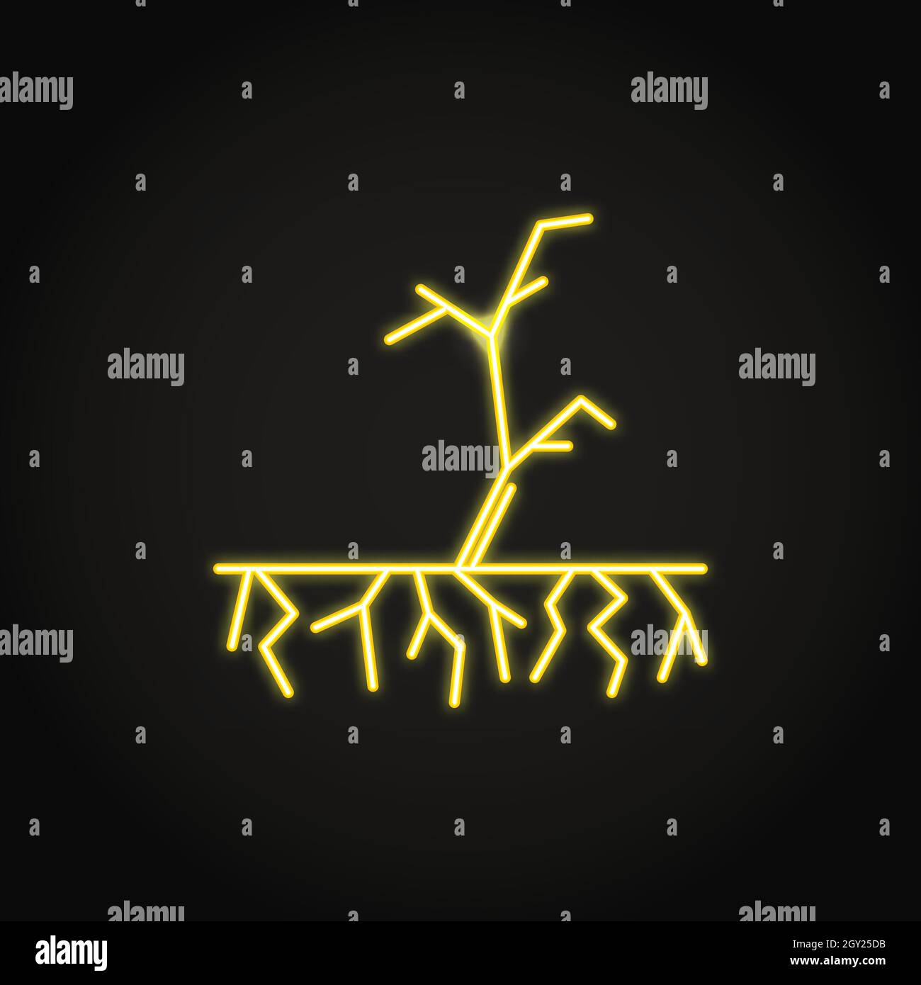 Neon desertification icon in line style. Drought symbol. Vector ...