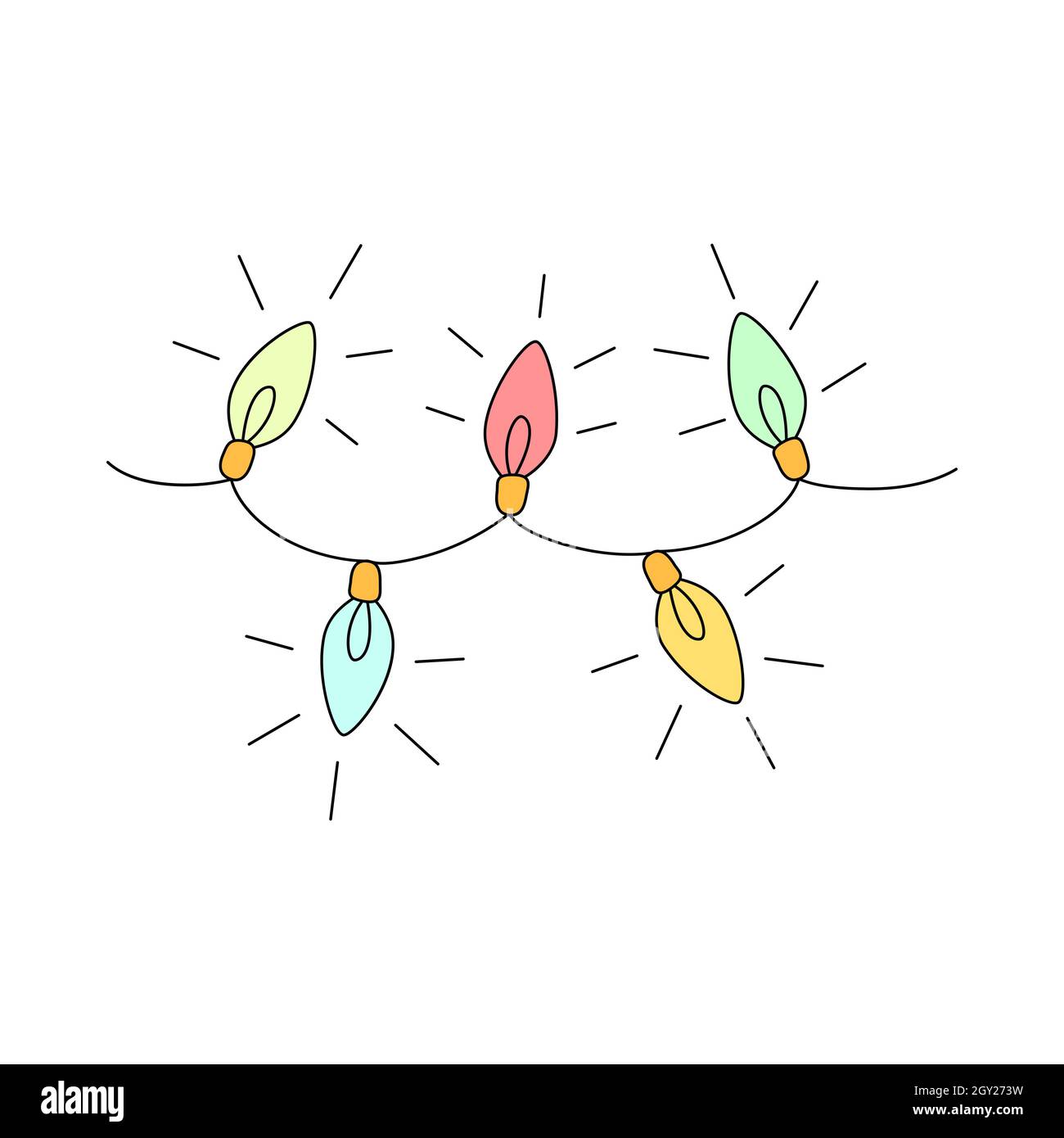 Colorful garland in cartoon style. Decoration element for christmas ...