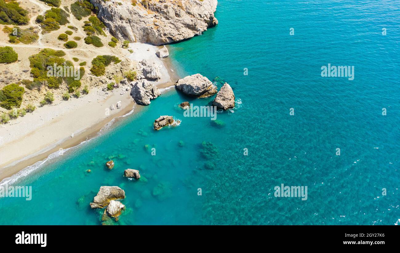 The beach with sea in Southern Crete, Greece Stock Photo - Alamy