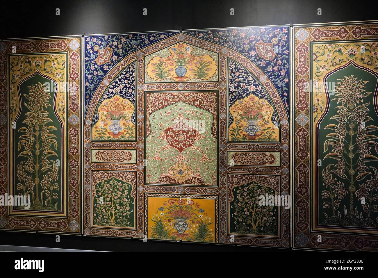 Painted mounted screen exhibition inside the Pakistan Pavilion in the ...