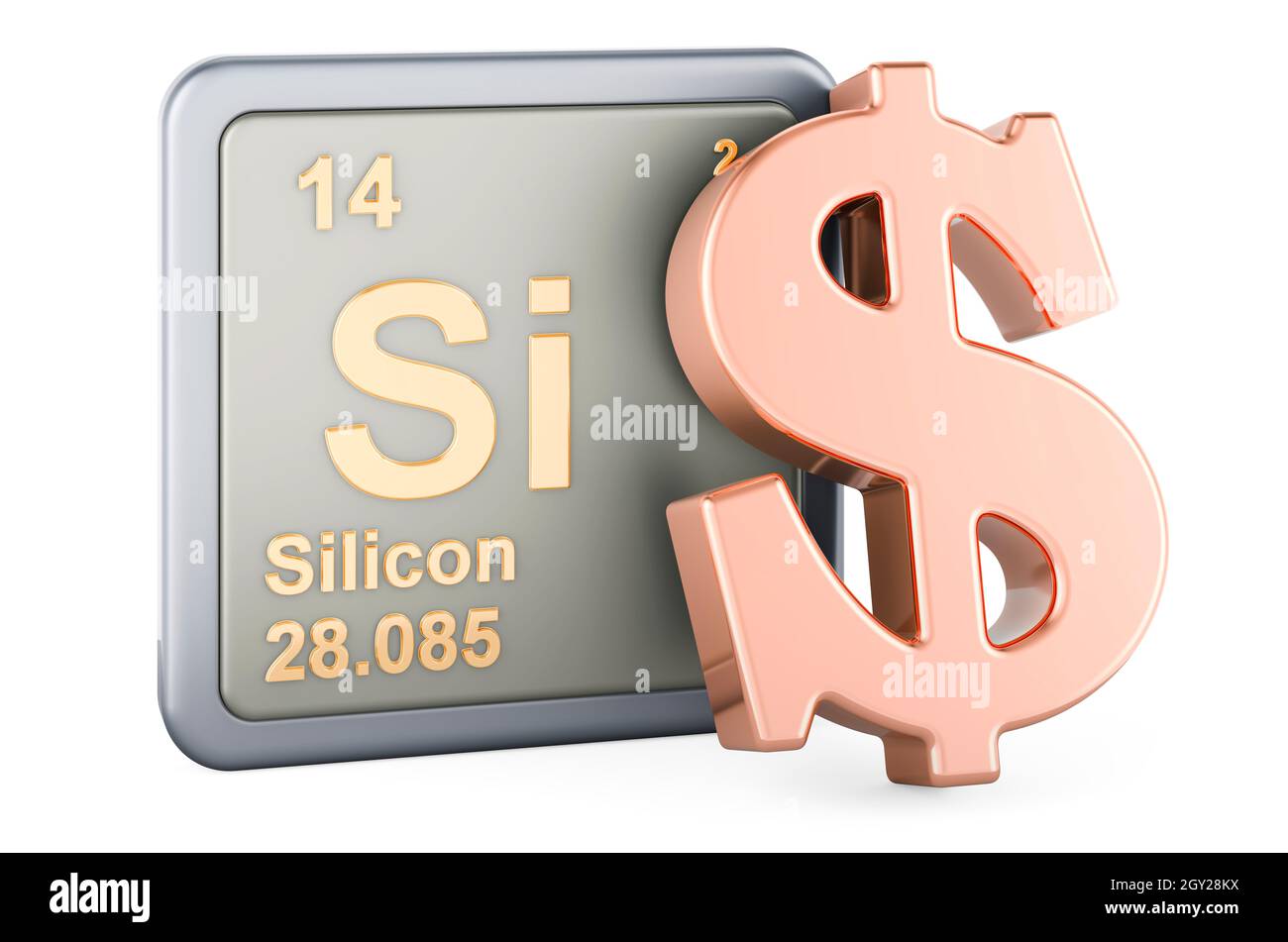 Silicon price concept, 3D rendering isolated on white background Stock ...