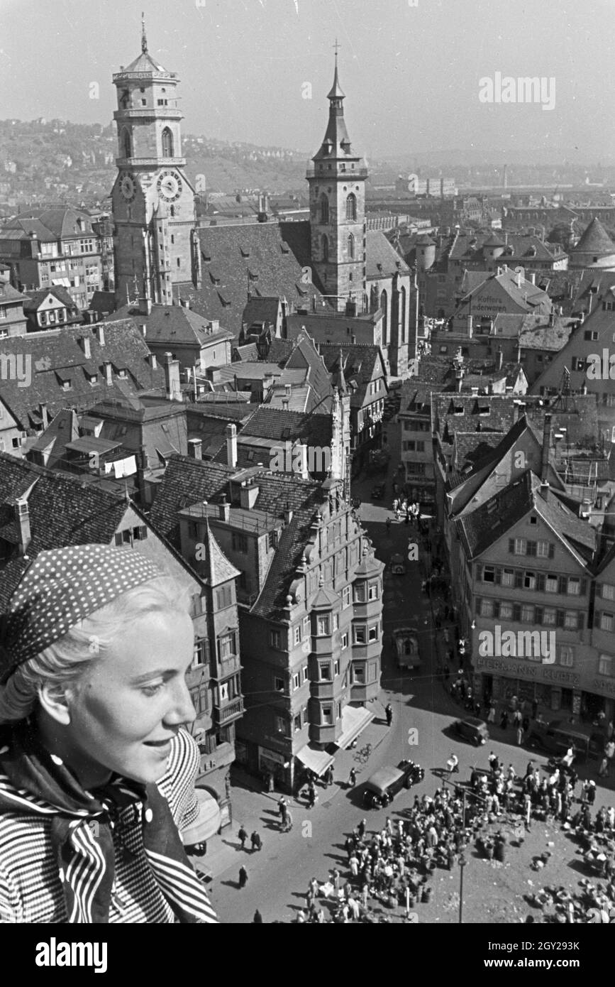 Vertical orientation market square Black and White Stock Photos ...