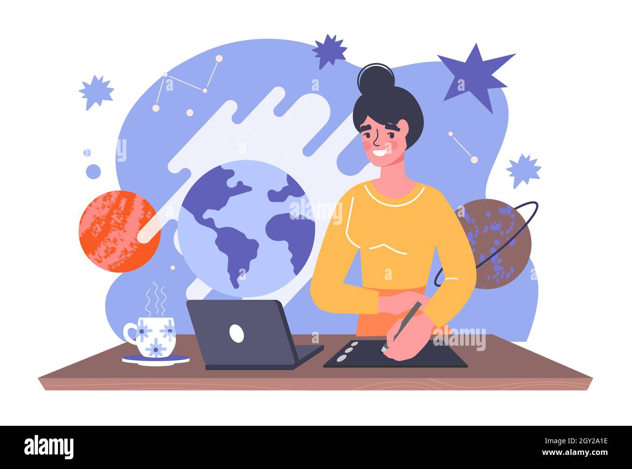 Drawing concept creation project Stock Vector Images - Alamy