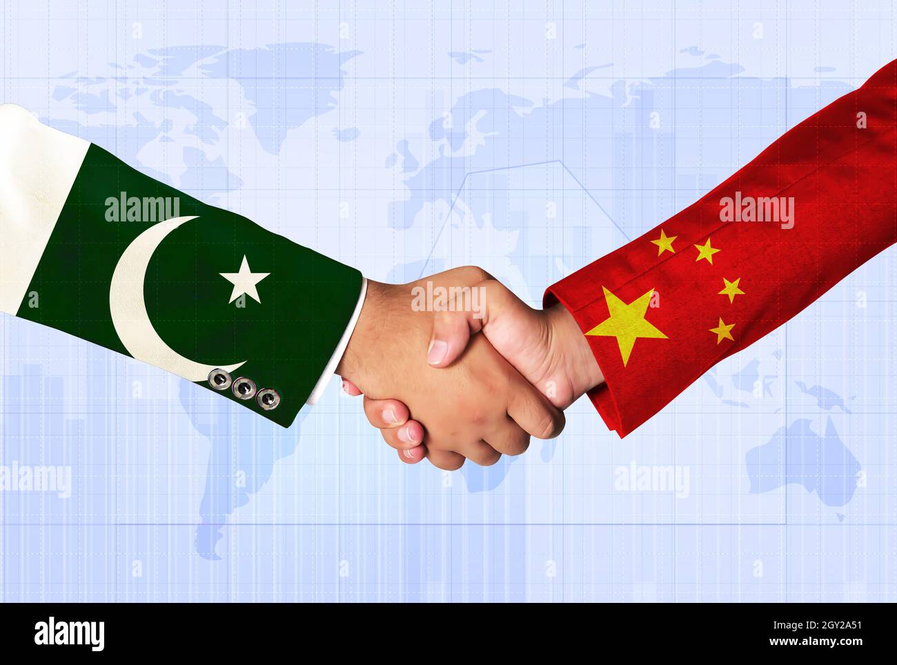 Pakistan and China Friendship concept Background with businessman ...