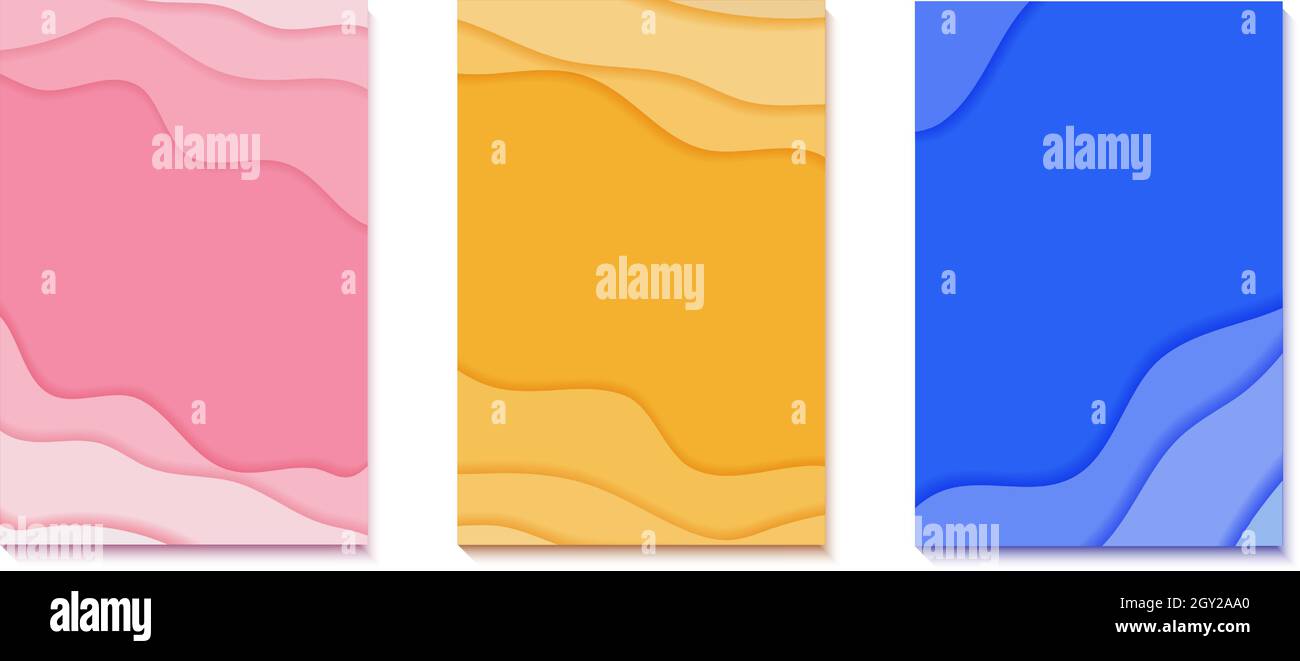 Set of vertical banners with abstract background.Colorful carving art ...