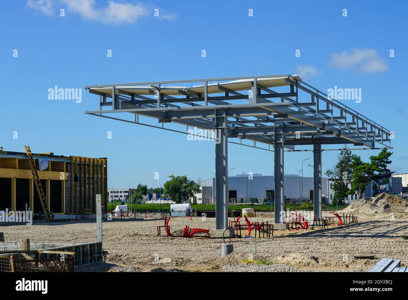 construction of a new modern gas station and a shop and service ...