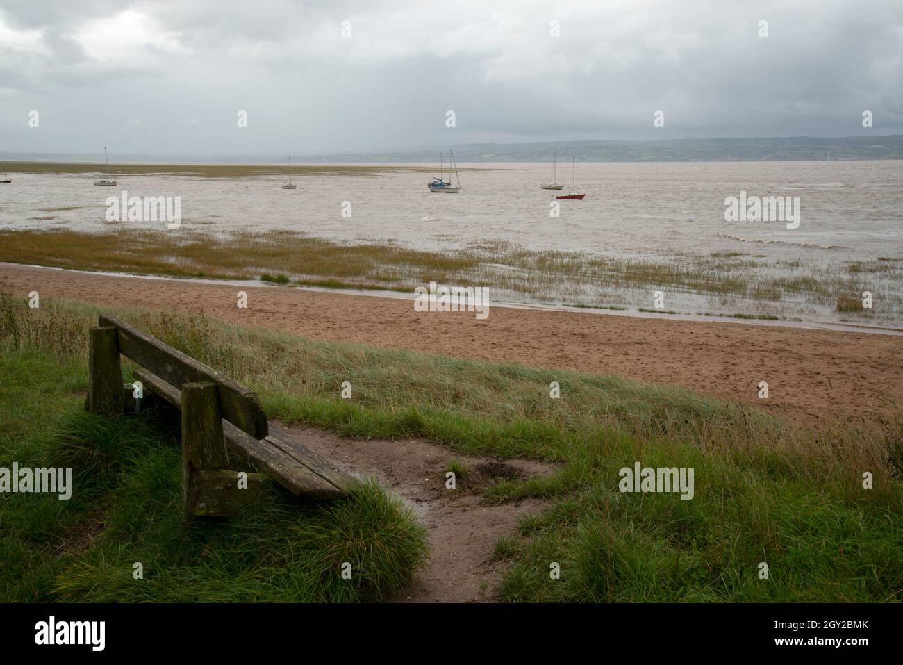 Across the Dee estuary from Wirral Country Park at high tide Stock ...