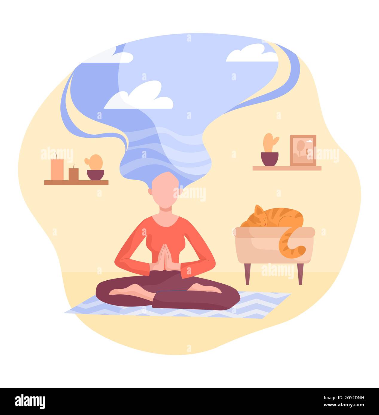Meditation woman freedom Cut Out Stock Images & Pictures - Alamy