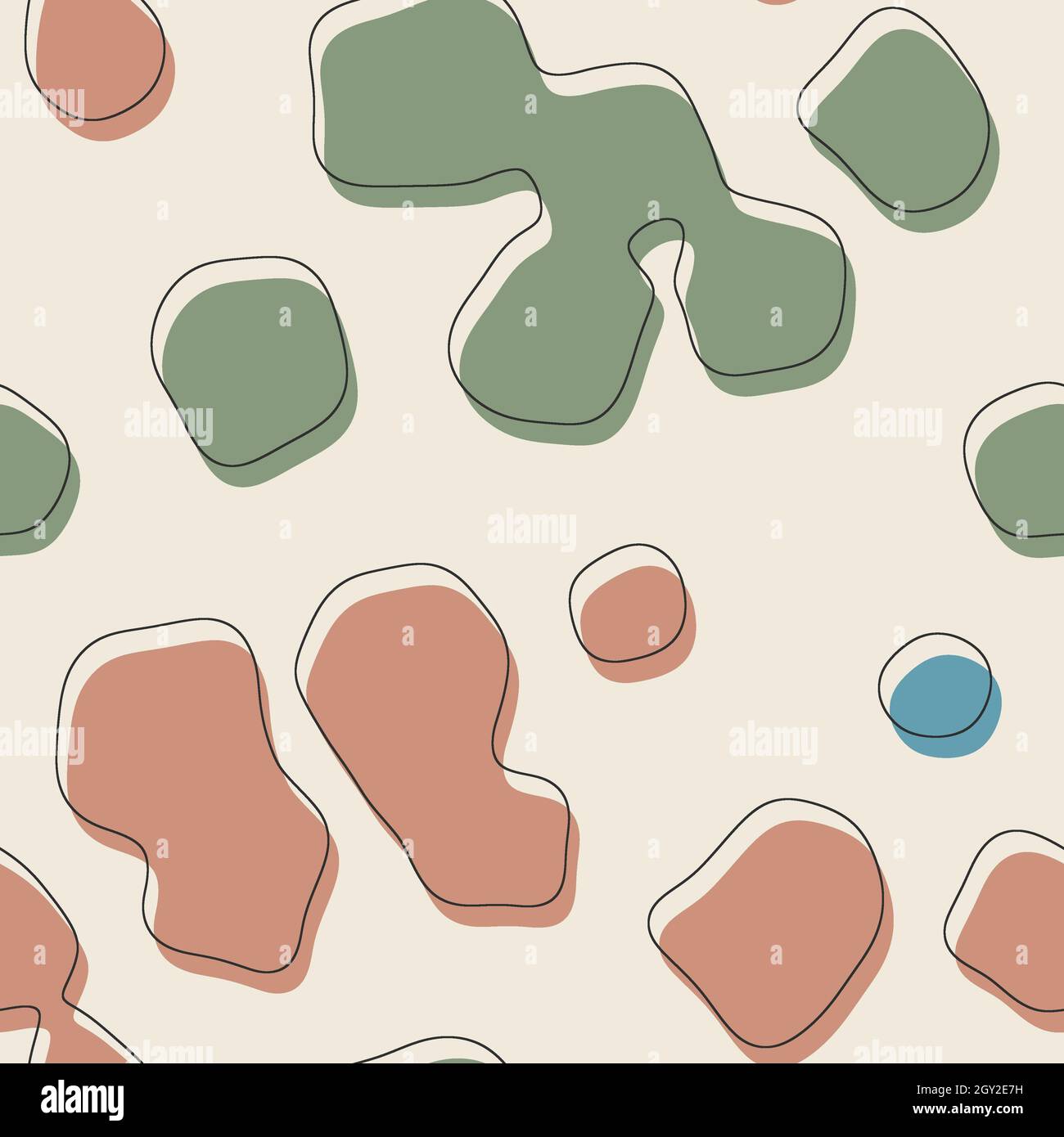 Seamless abstract organic blog shapes in various colors with offset ...