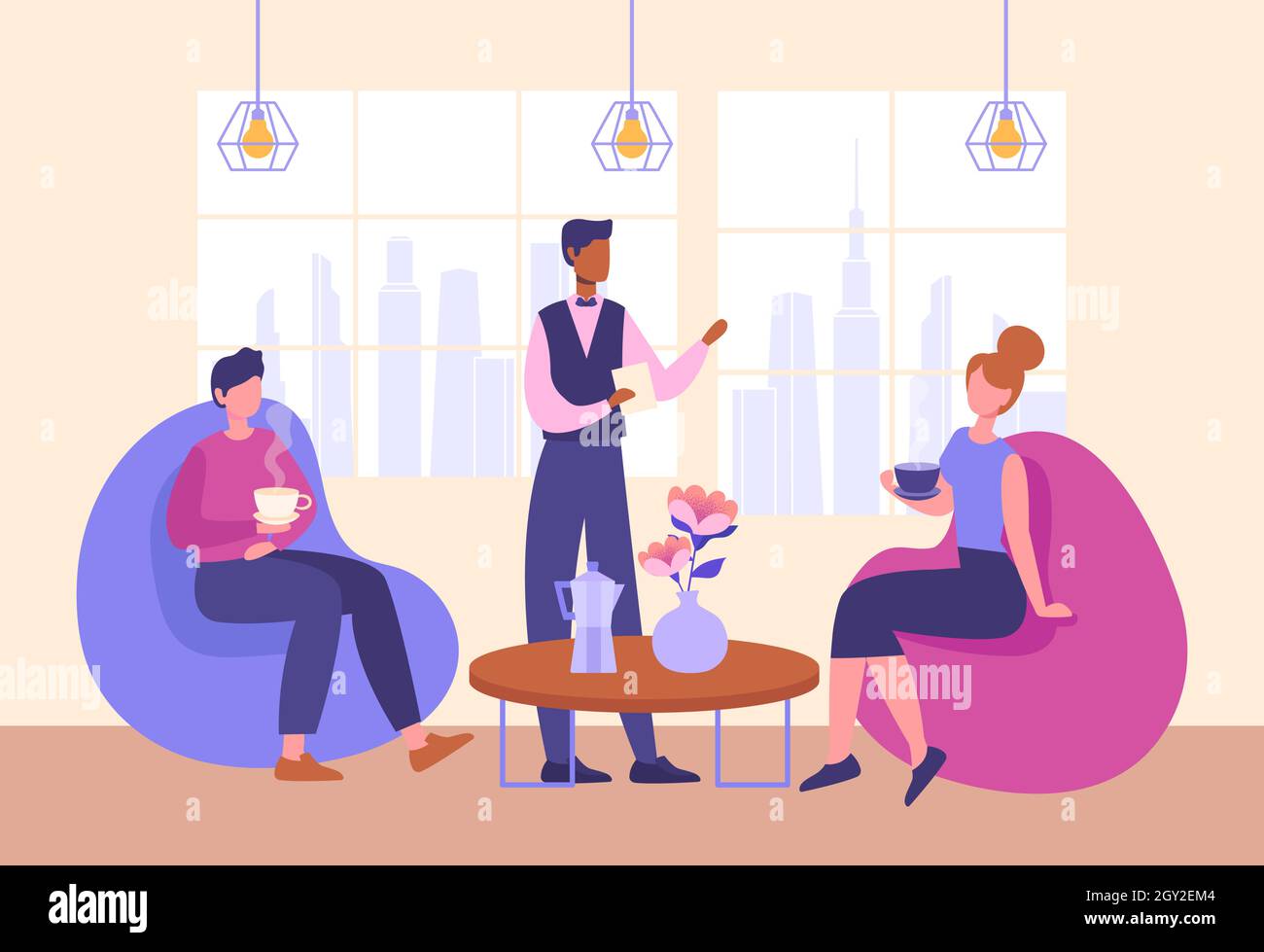 Room interior coffee shop Stock Vector Images - Alamy