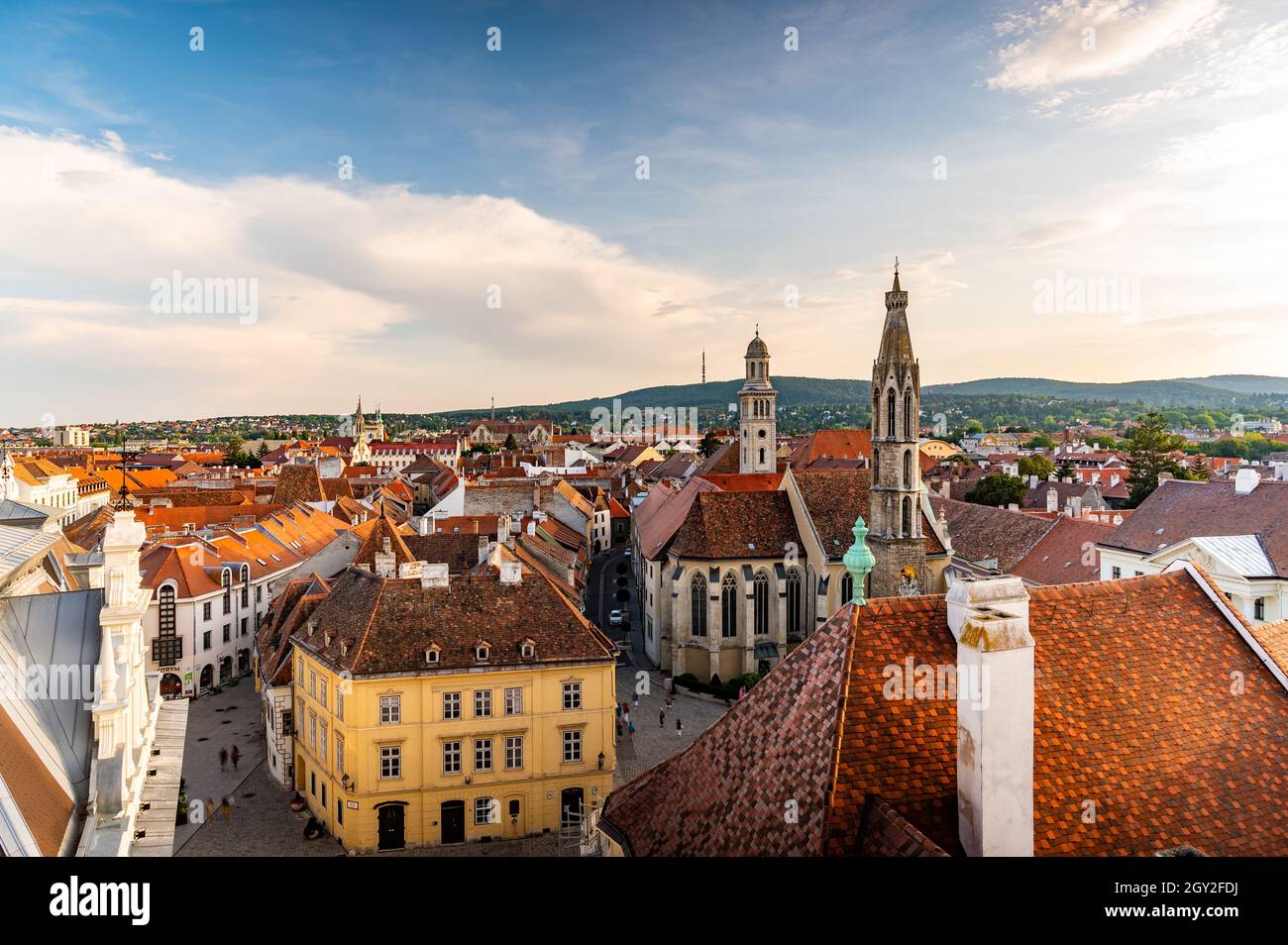 SOPRON, HUNGARY - AUGUST 13, 2021: View on the city Sopron a sunny ...