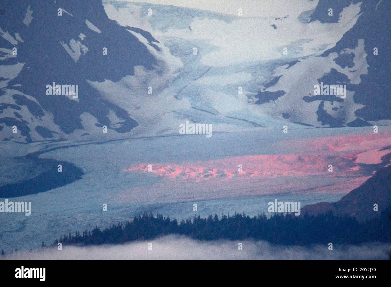 Summer sunset colors over Grewingk Glacier, Homer, Alaska, USA Stock ...