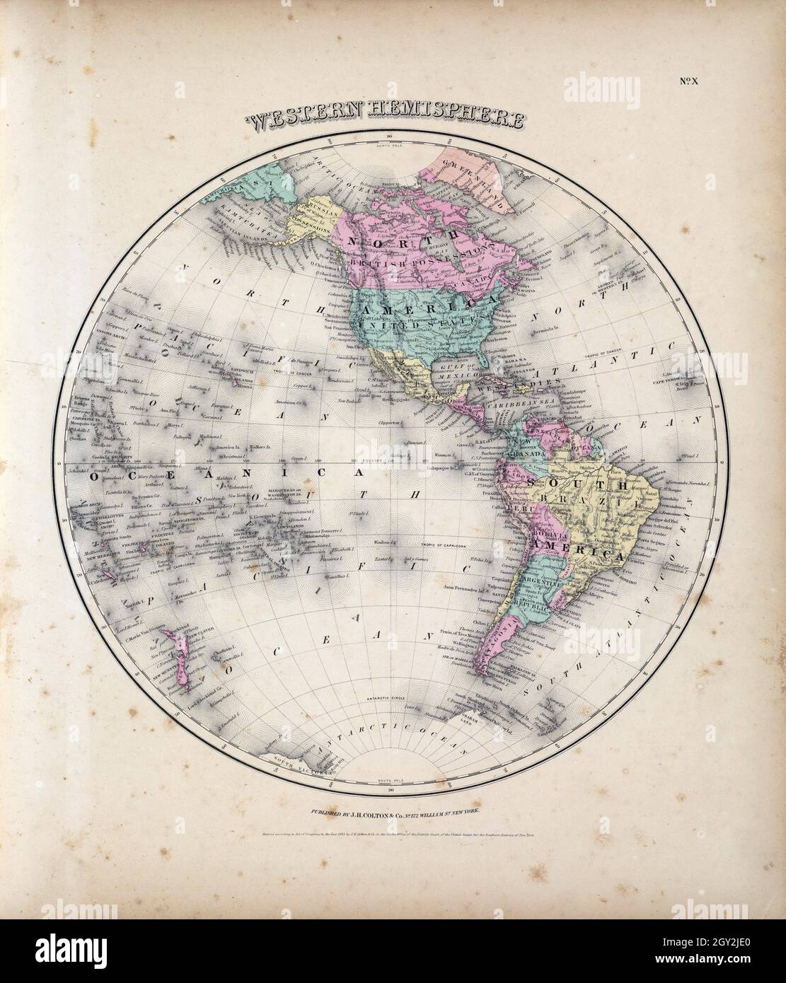 Old world map of the 18-19th century Stock Photo - Alamy