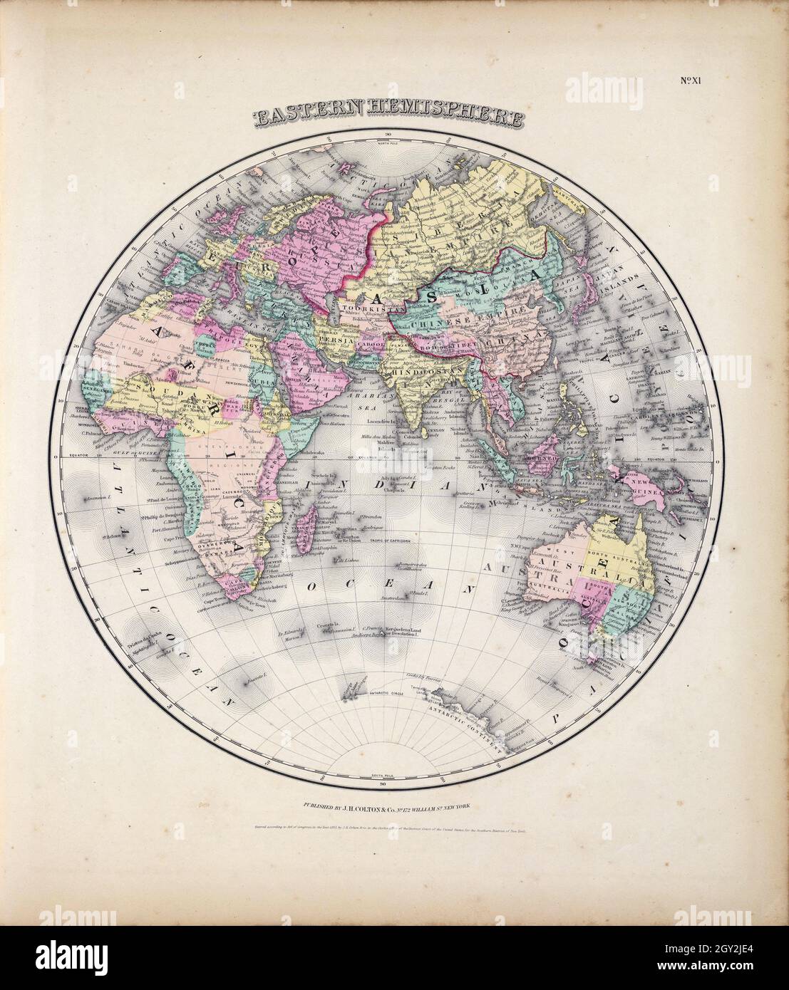 Old world map of the 18-19th century Stock Photo - Alamy