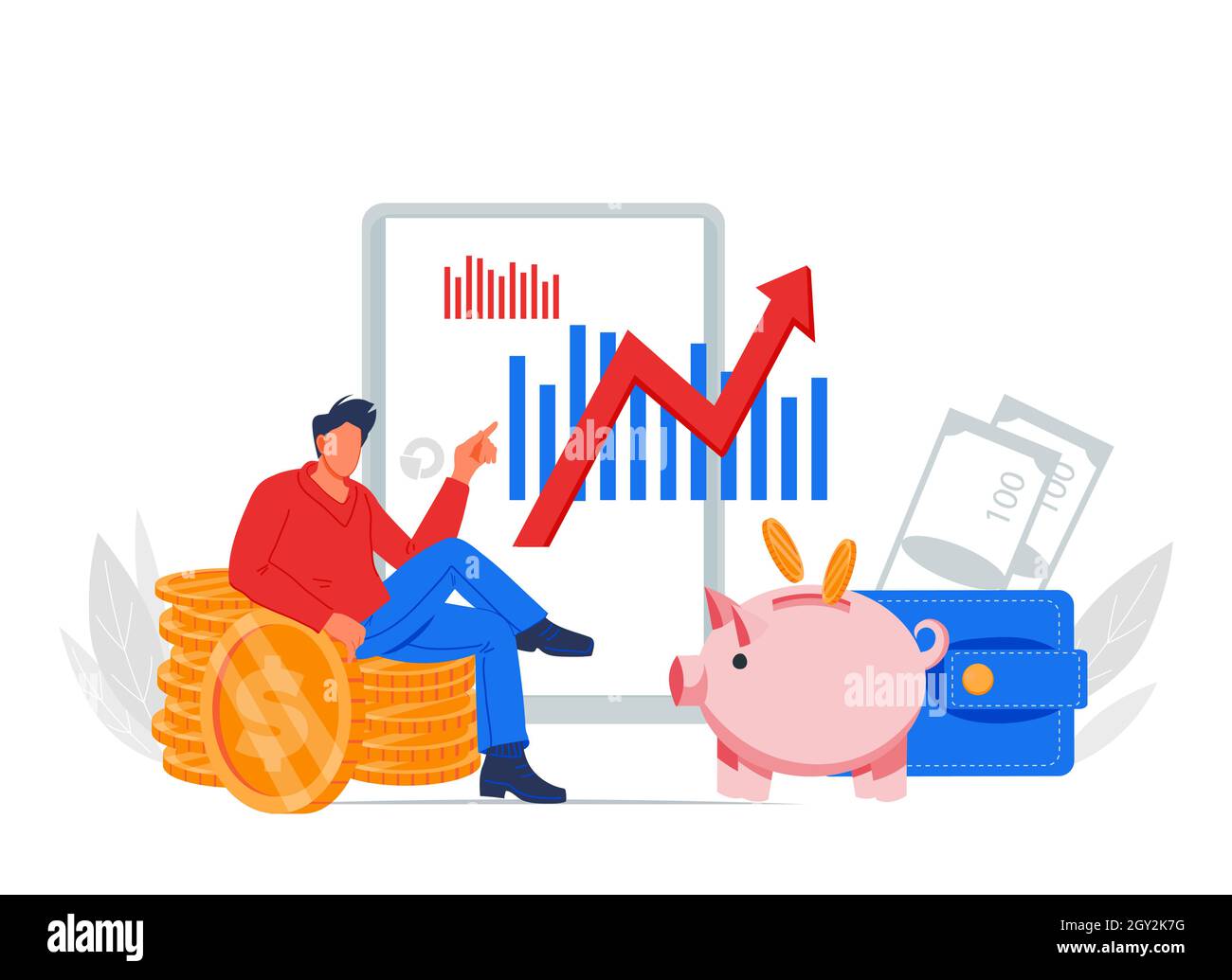 Online finance, earnings and money savings. Investment and profit ...