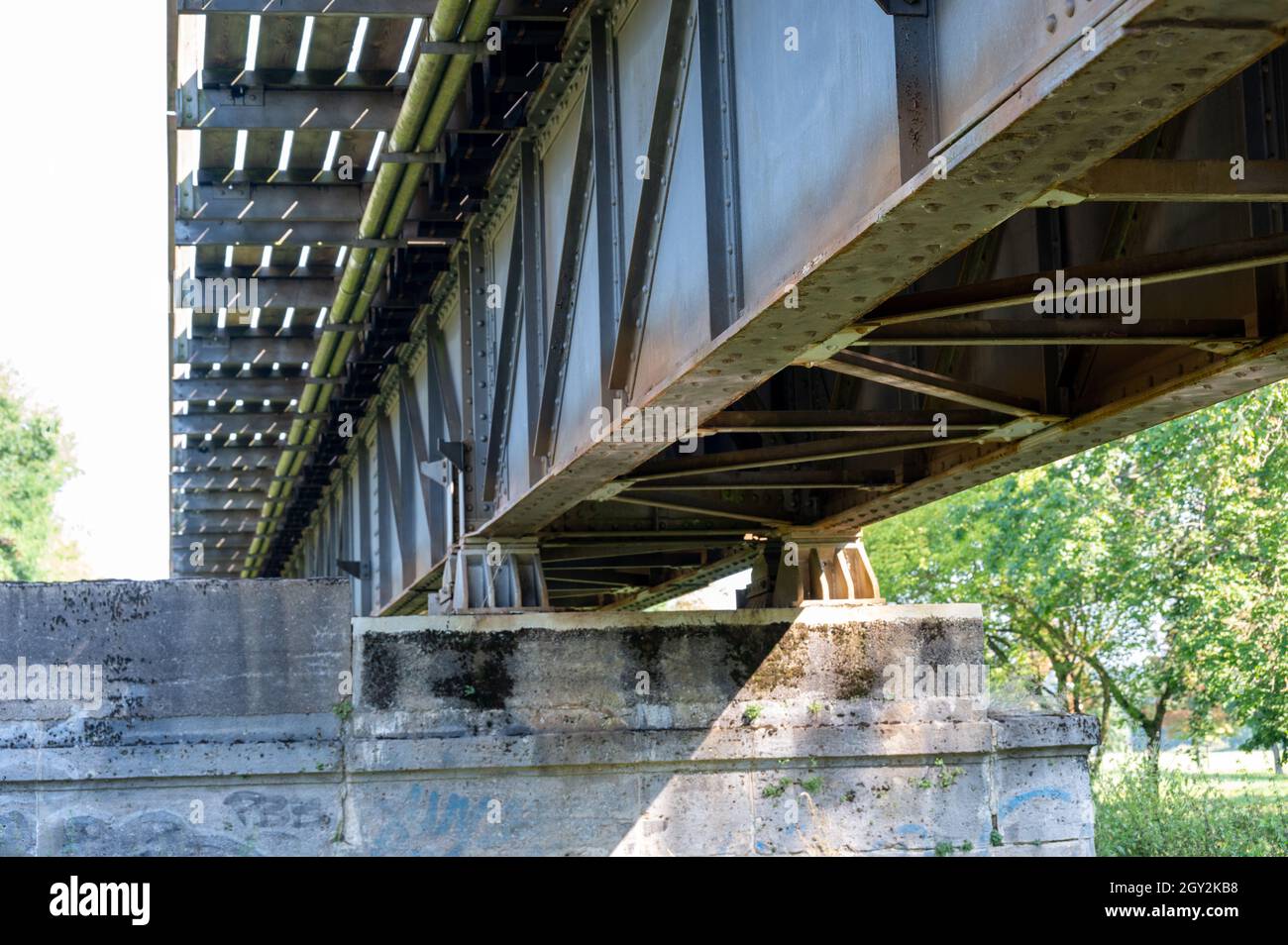 Metal construction of the bridge Stock Photo - Alamy