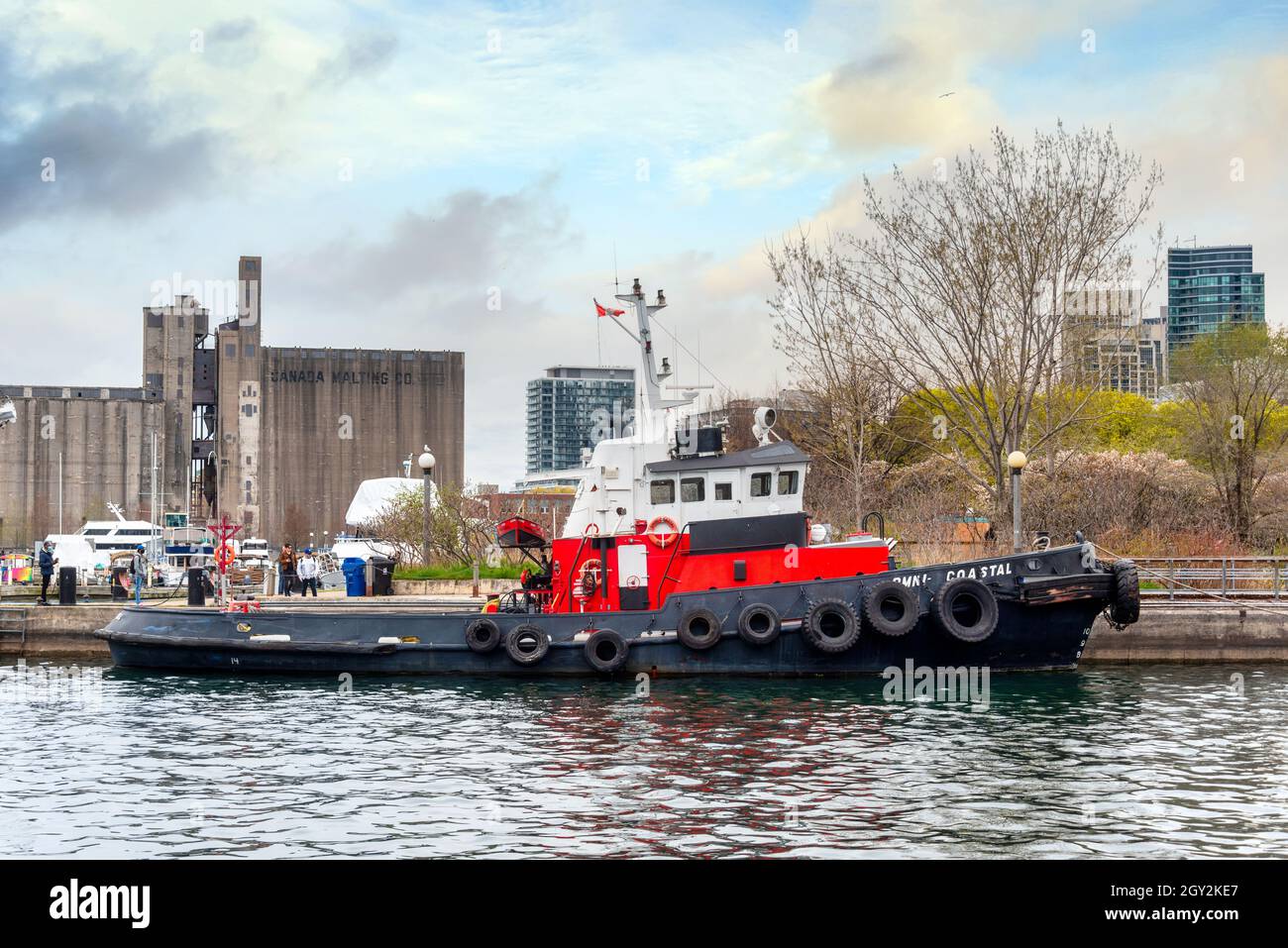 Omni Coastal tug boat moored in the Toronto waterfront, Canada. This ...