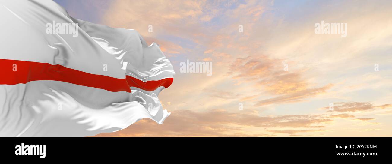 Thin Red Line for Nurses flag waving at cloudy sky background on sunset ...