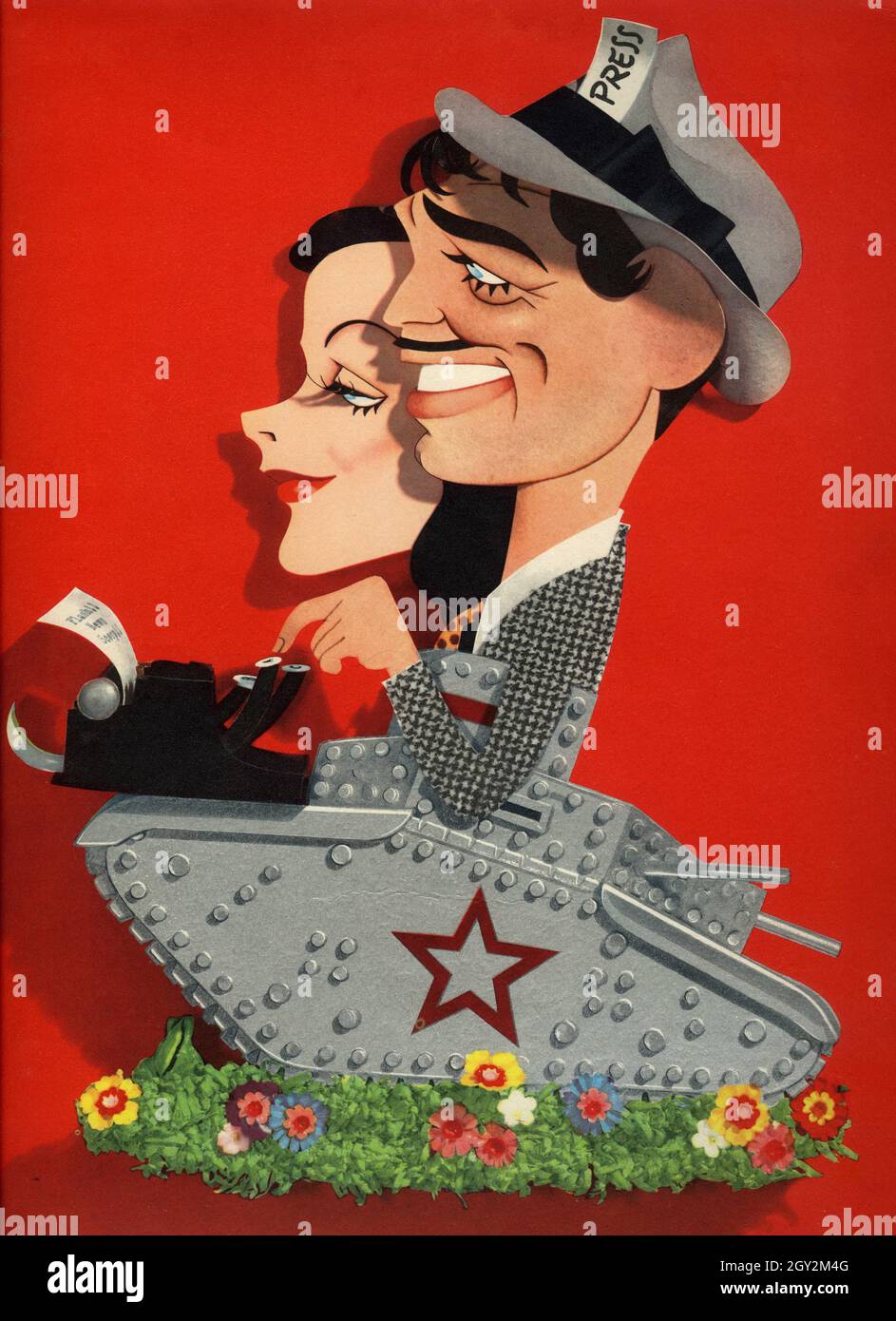 CLARK GABLE and HEDY LAMARR Promotional Caricature Artwork by JACQUES ...