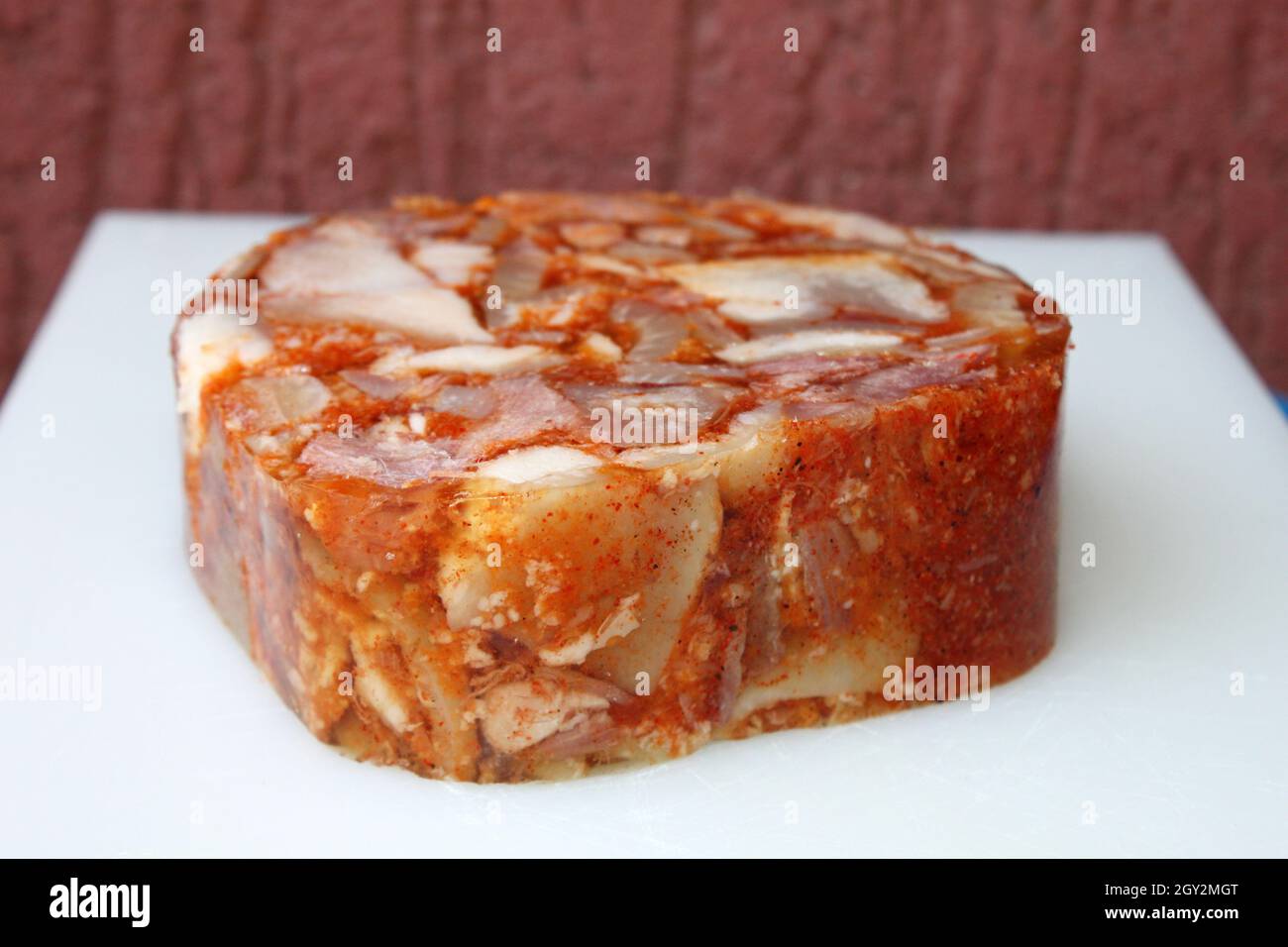 Scrapple isolated on white background Stock Photo - Alamy