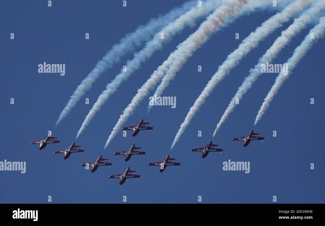 Huntington Beach, CA, USA. 2nd Oct, 2021. The CANADIAN FORCES SNOWBIRDS ...