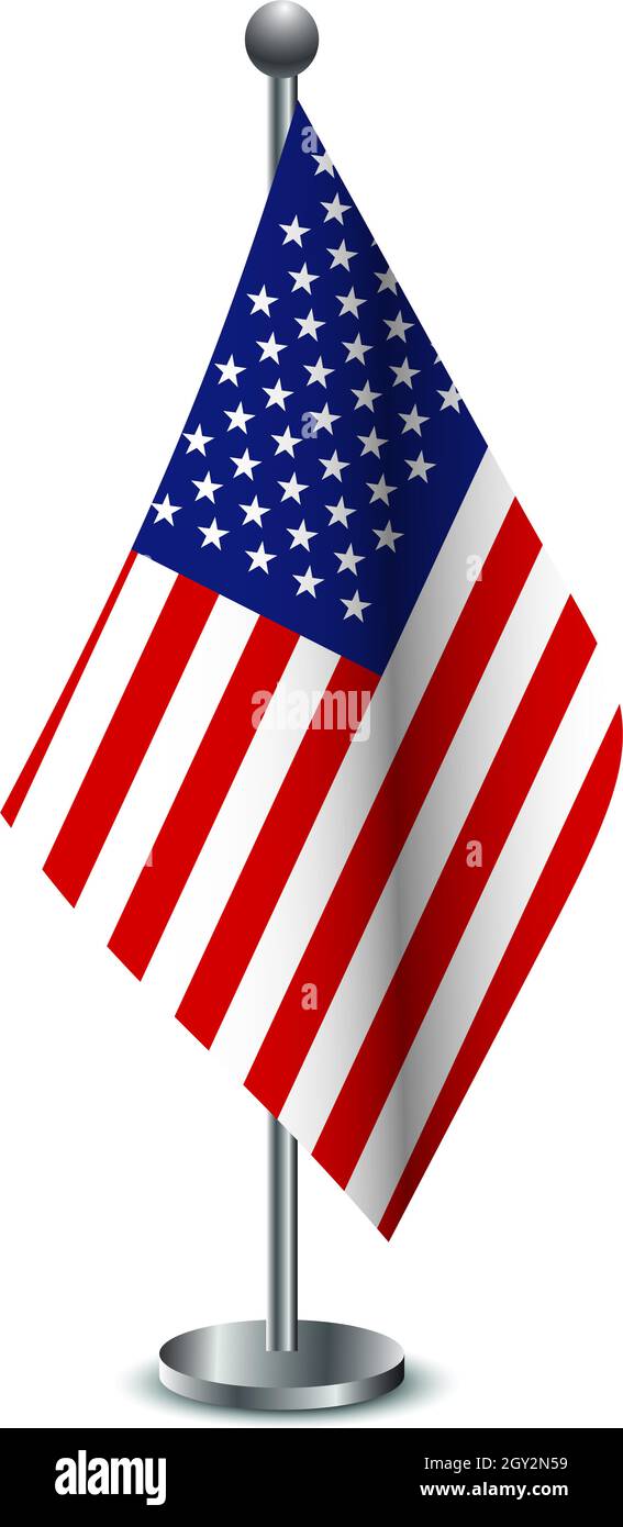 Flag of the United States of America with stand Stock Photo - Alamy