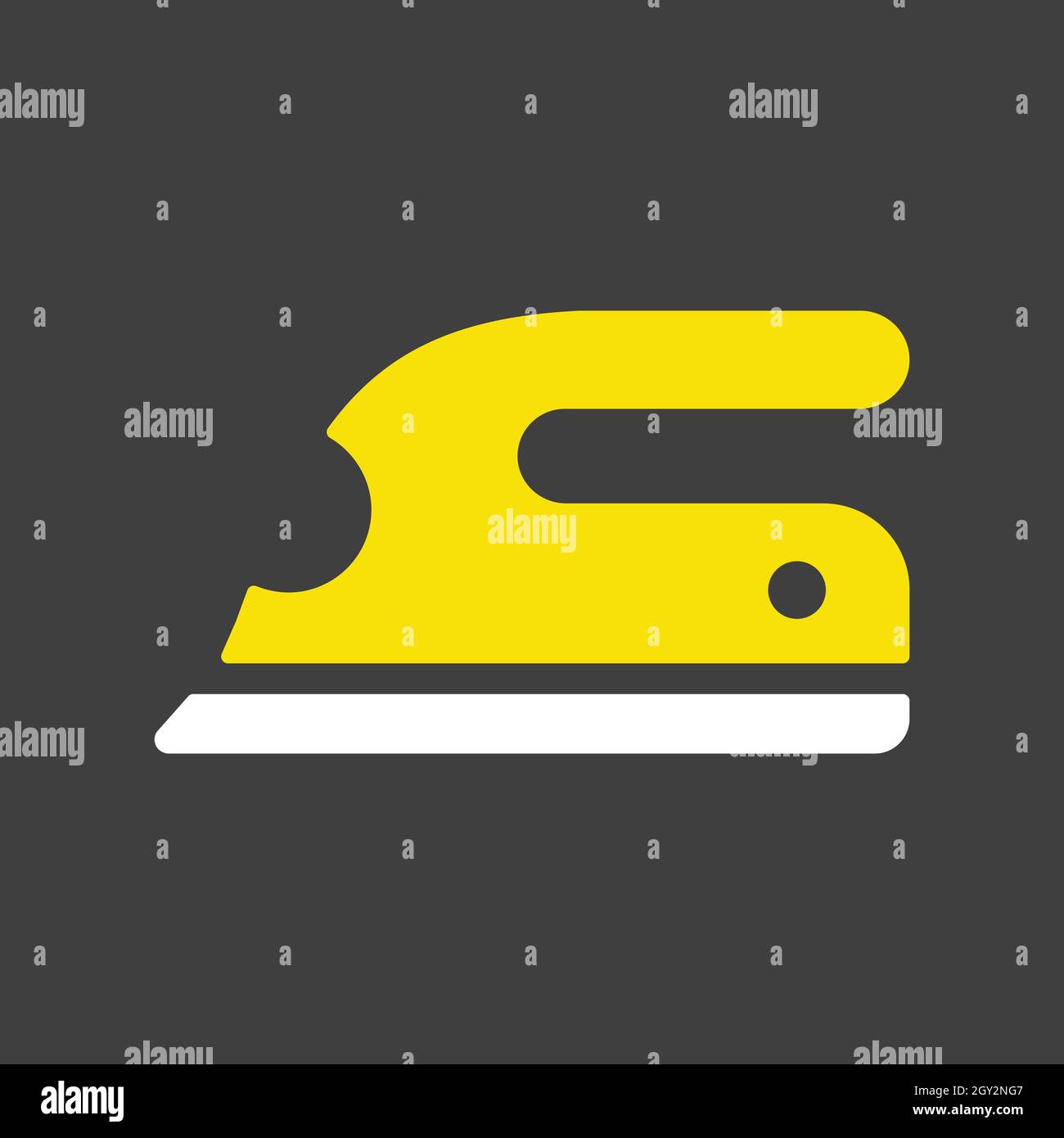 Steam iron flat vector glyph icon on dark background. Graph symbol for ...