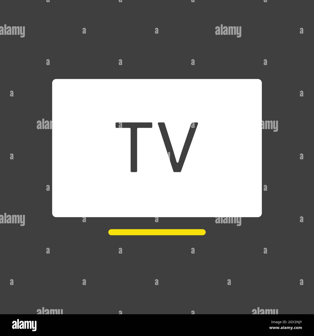 Smart TV flat vector glyph icon on dark background. Graph symbol for ...