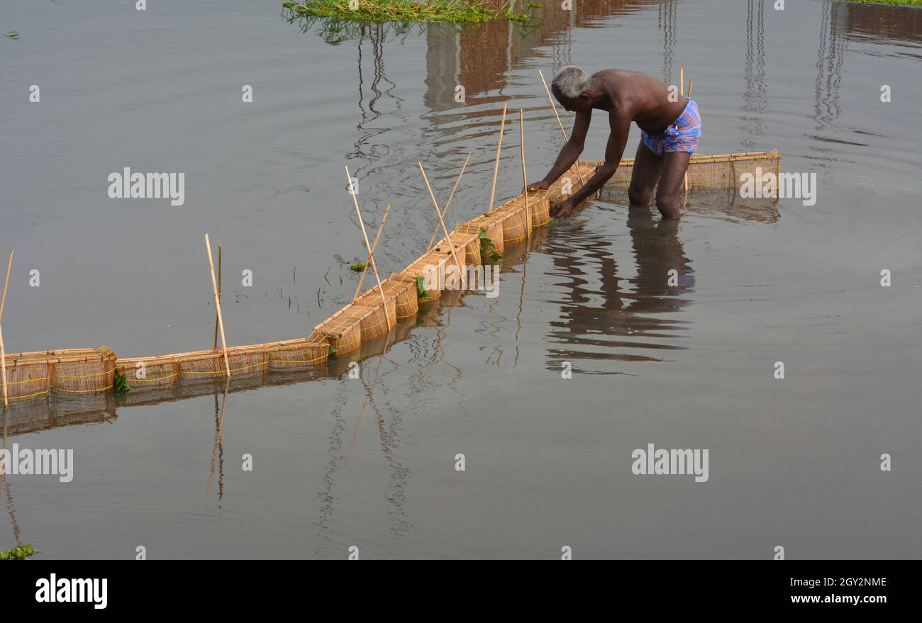 Traditional fishing system of Bangladesh Stock Photo - Alamy