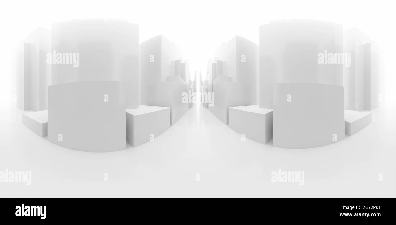 Full 360 equirectangular spherical panorama view of white abstract mock ...