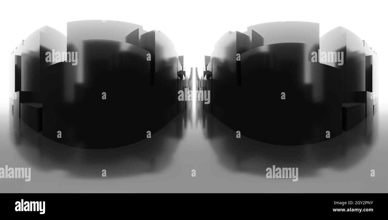 Full 360 equirectangular spherical panorama view of black abstract ...