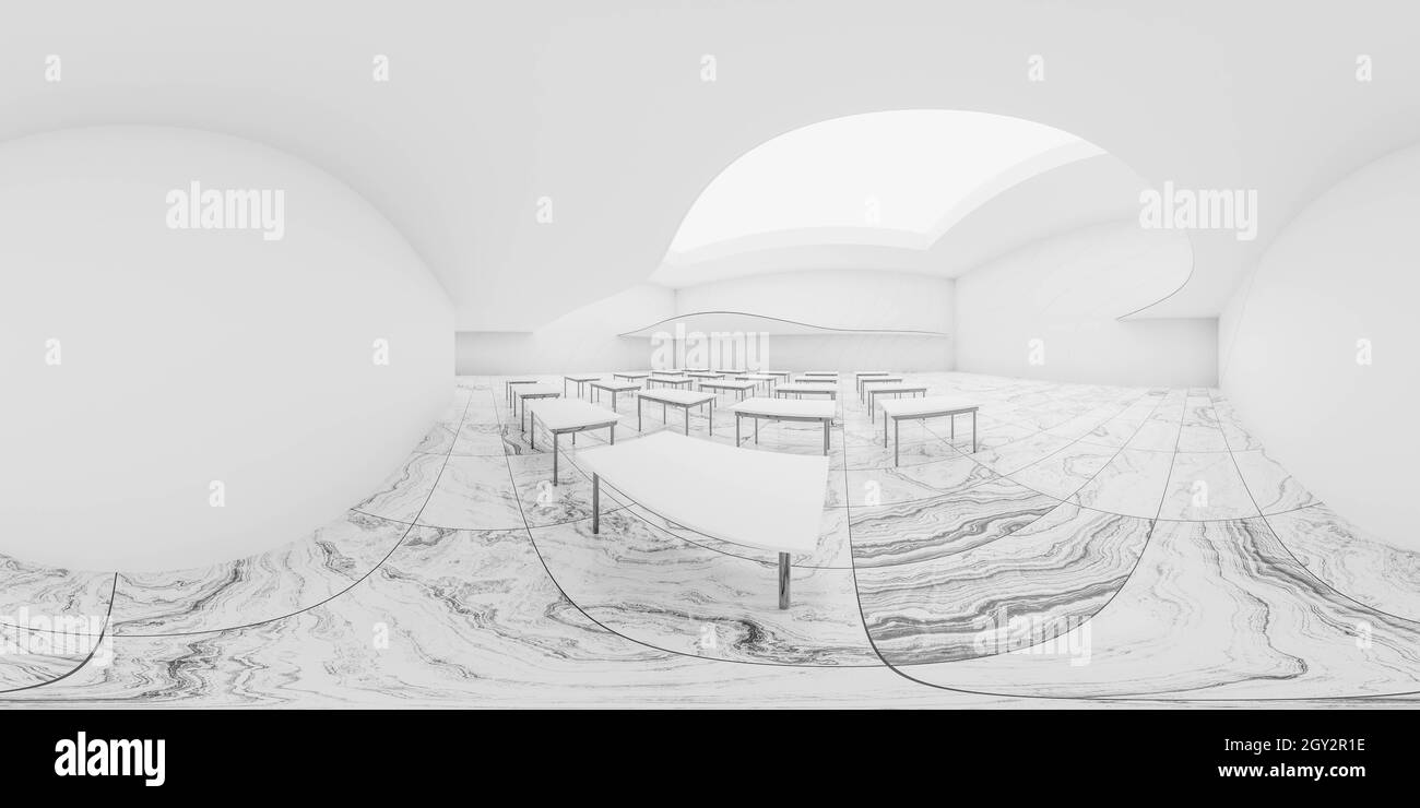full 360 degree panorama environment map of empty abstract white ...