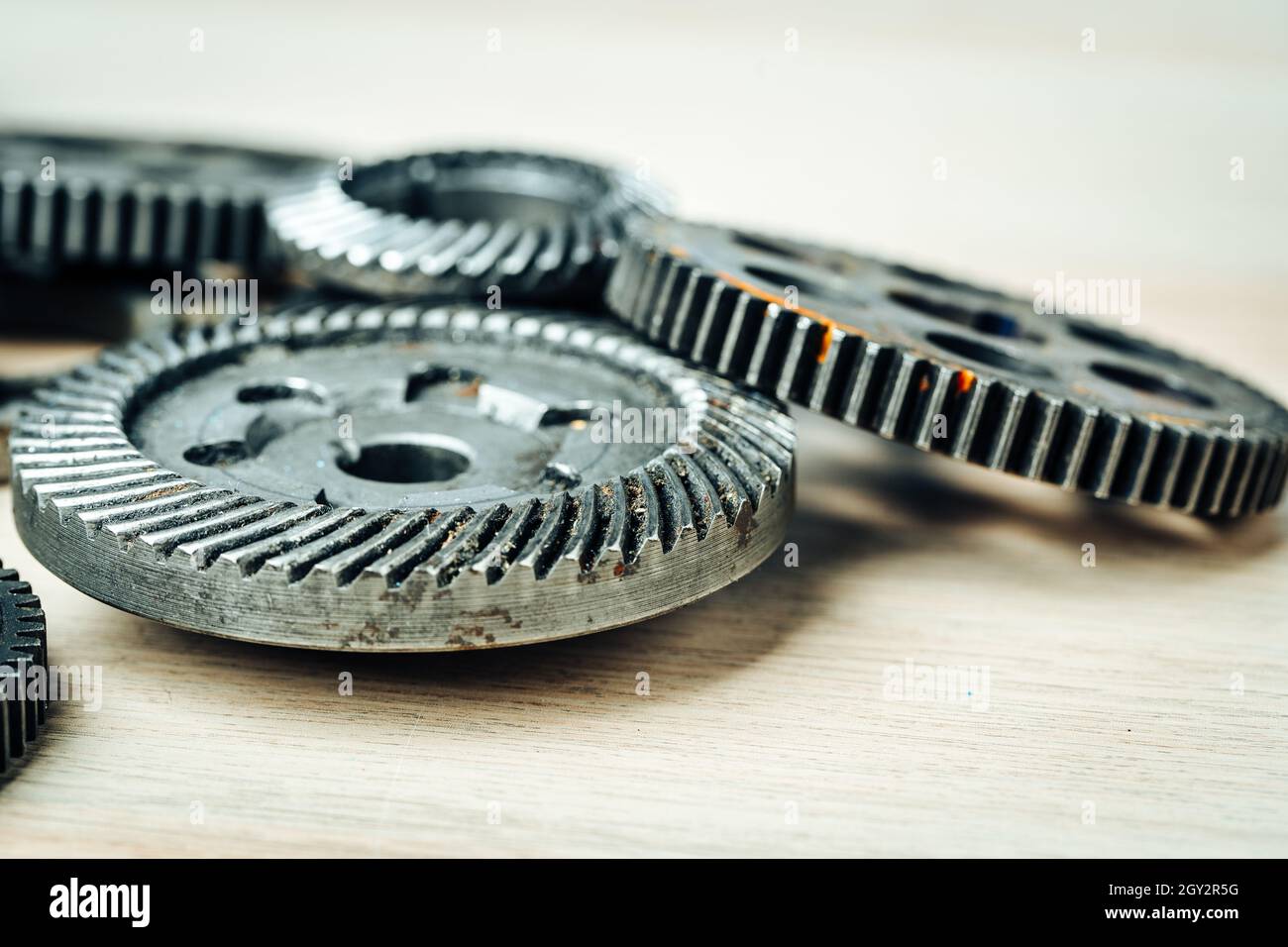 Gears from an old industrial machine Stock Photo - Alamy