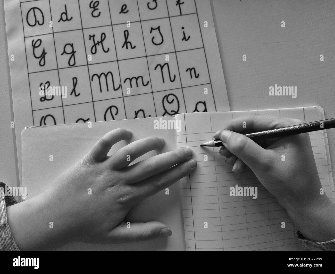 Human writing ordinary letters in a notebook Stock Photo - Alamy