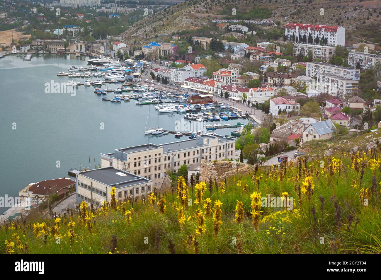 Balaclava Crimea 04 May 2020. Spring in the Crimea. View of the city ...