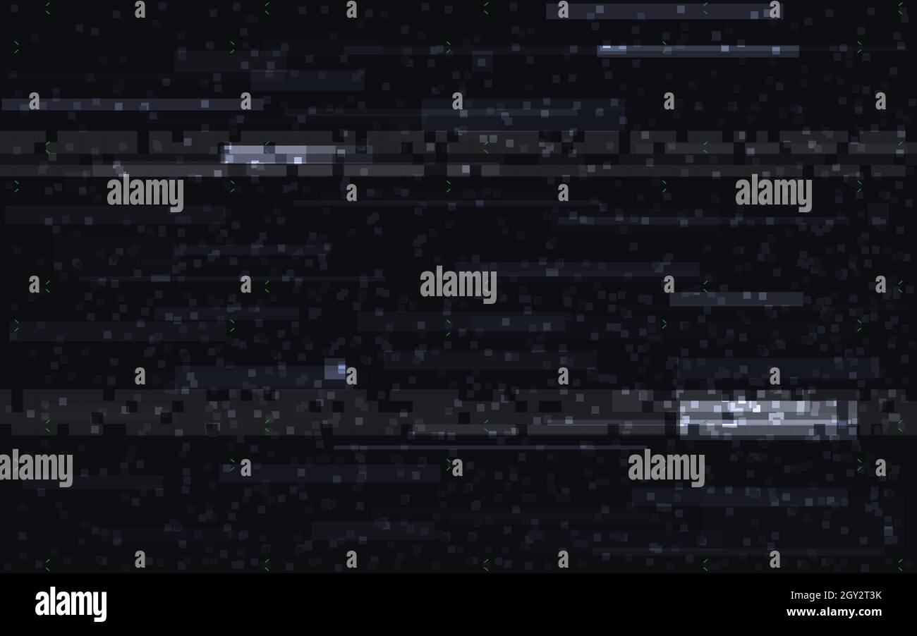 Glitch digital video. Distortion horizontal template. Random lines on ...