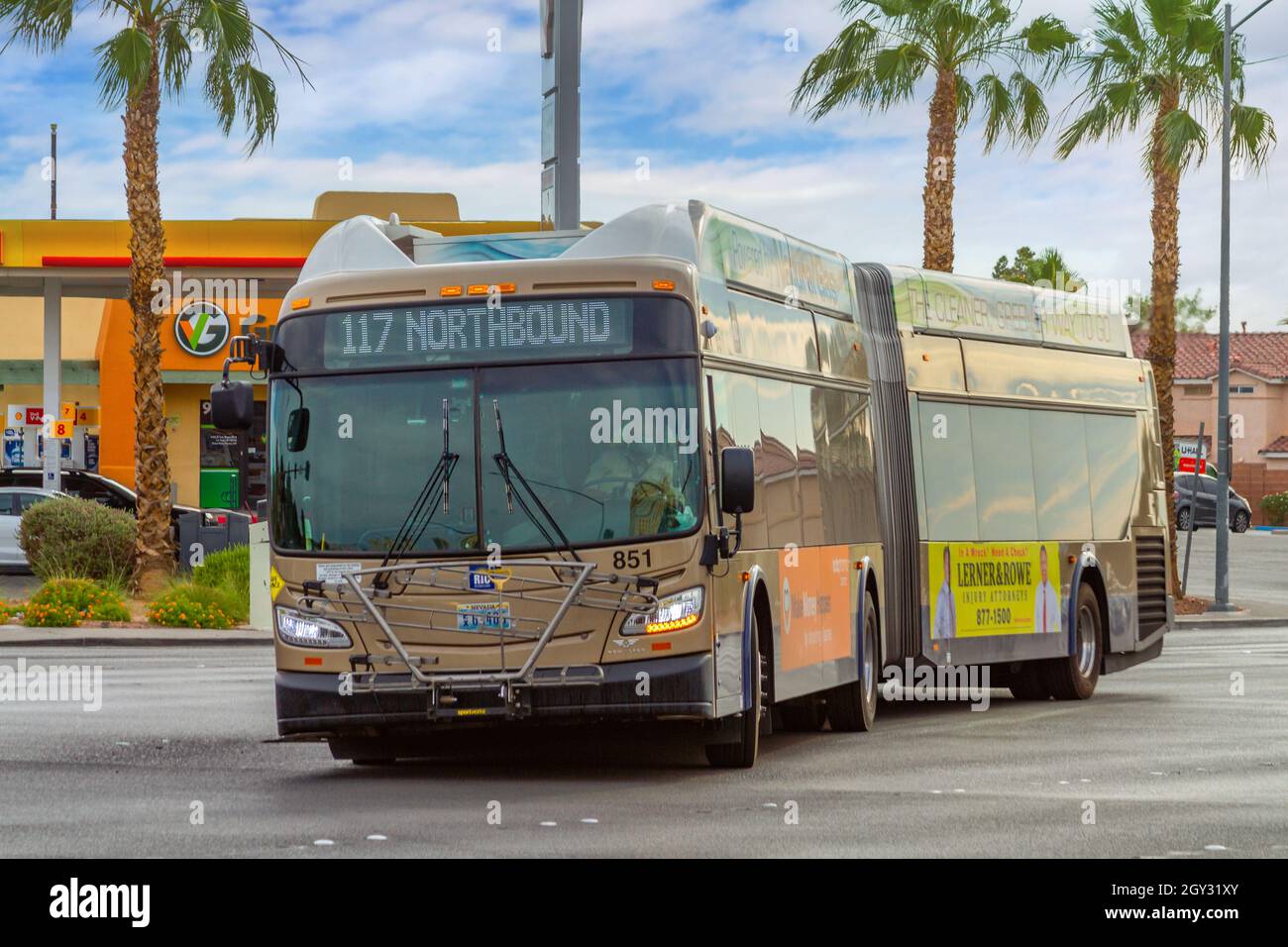 Las Vegas, NV, USA – June 7, 2021: A Las Vegas city articulated bus ...