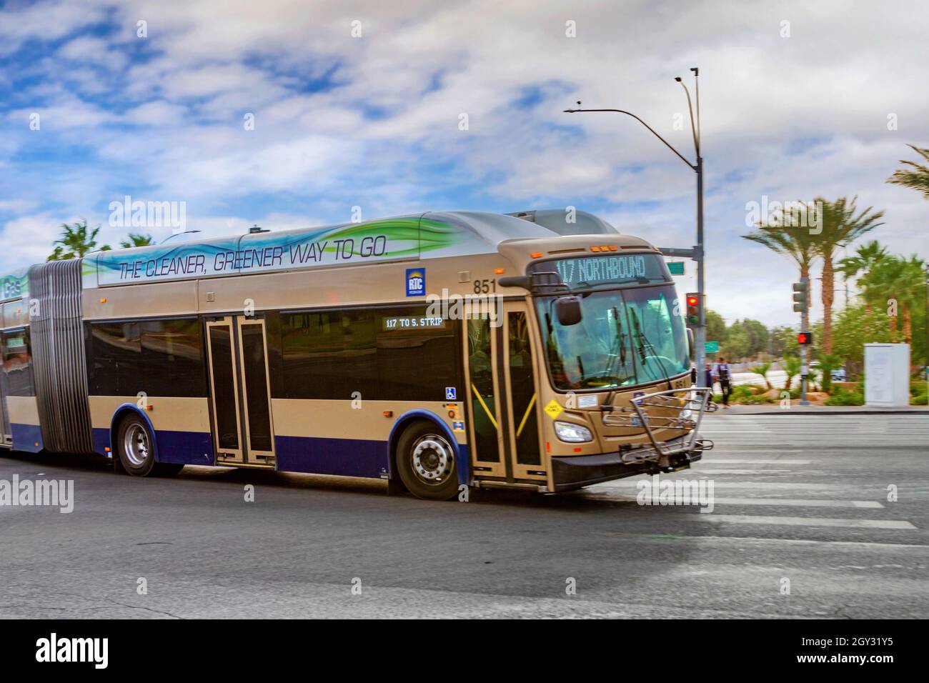 Las Vegas, NV, USA – June 7, 2021: A Las Vegas city articulated bus ...