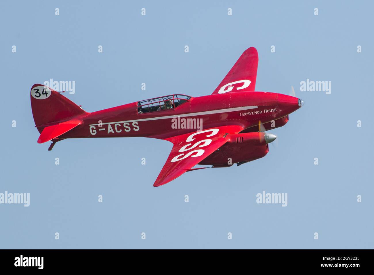 Vintage De Havilland DH88 Comet Racer at Shuttleworth Old Warden ...