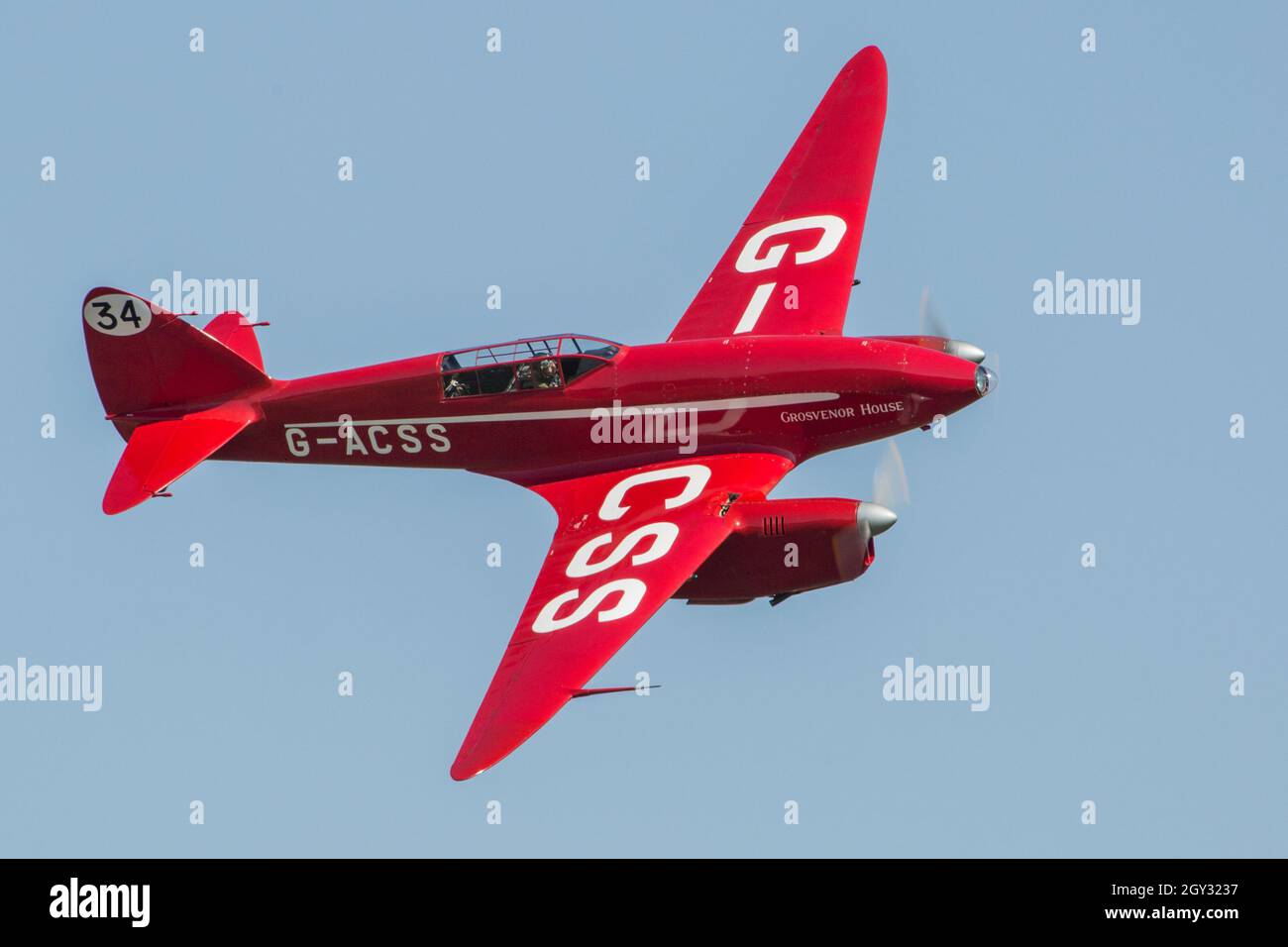 Vintage De Havilland DH88 Comet Racer at Shuttleworth Old Warden ...