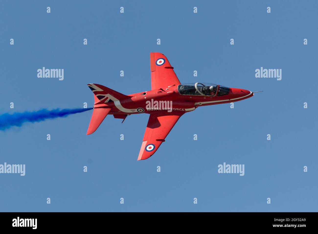 Royal Air Force RAF Red Arrows Hawk T1 Trainer Display Team at RIAT Fairford Airshow Stock Photo ...
