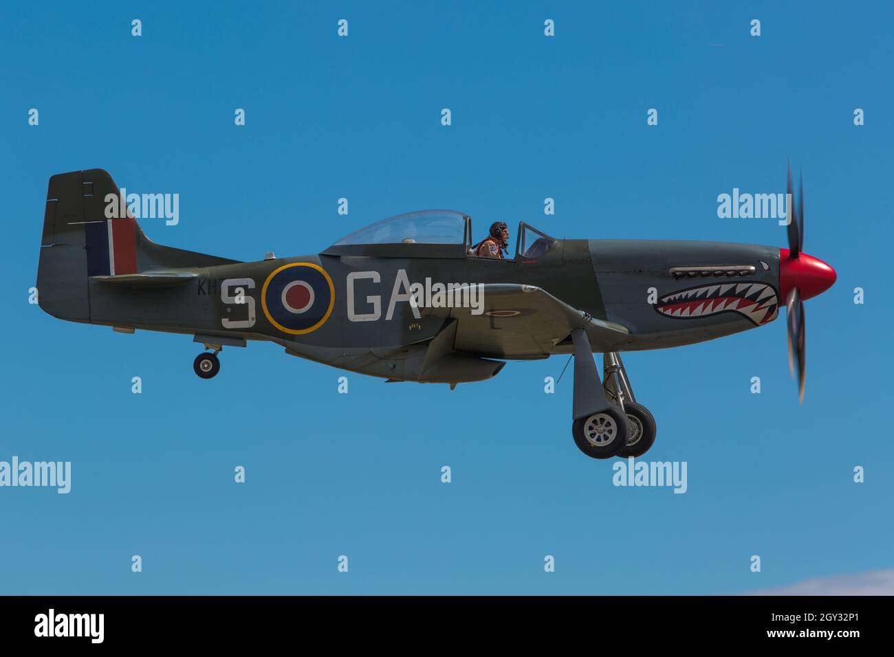 Shark Mouth RAF P51D Mustang at Duxford Airshow Stock Photo - Alamy