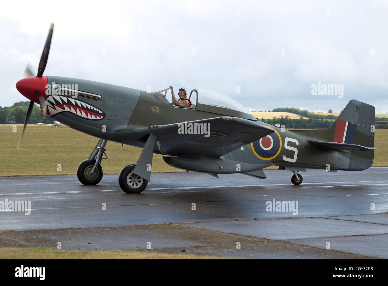Shark Mouth RAF P51D Mustang at Duxford Airshow Stock Photo - Alamy
