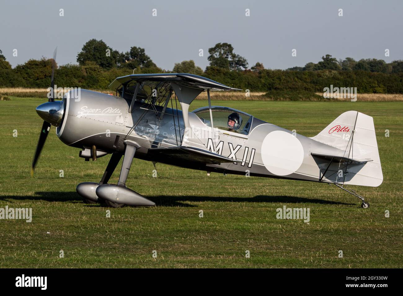 Pitts S12 Aerobatic Biplane at Old Warden Airshow Stock Photo - Alamy