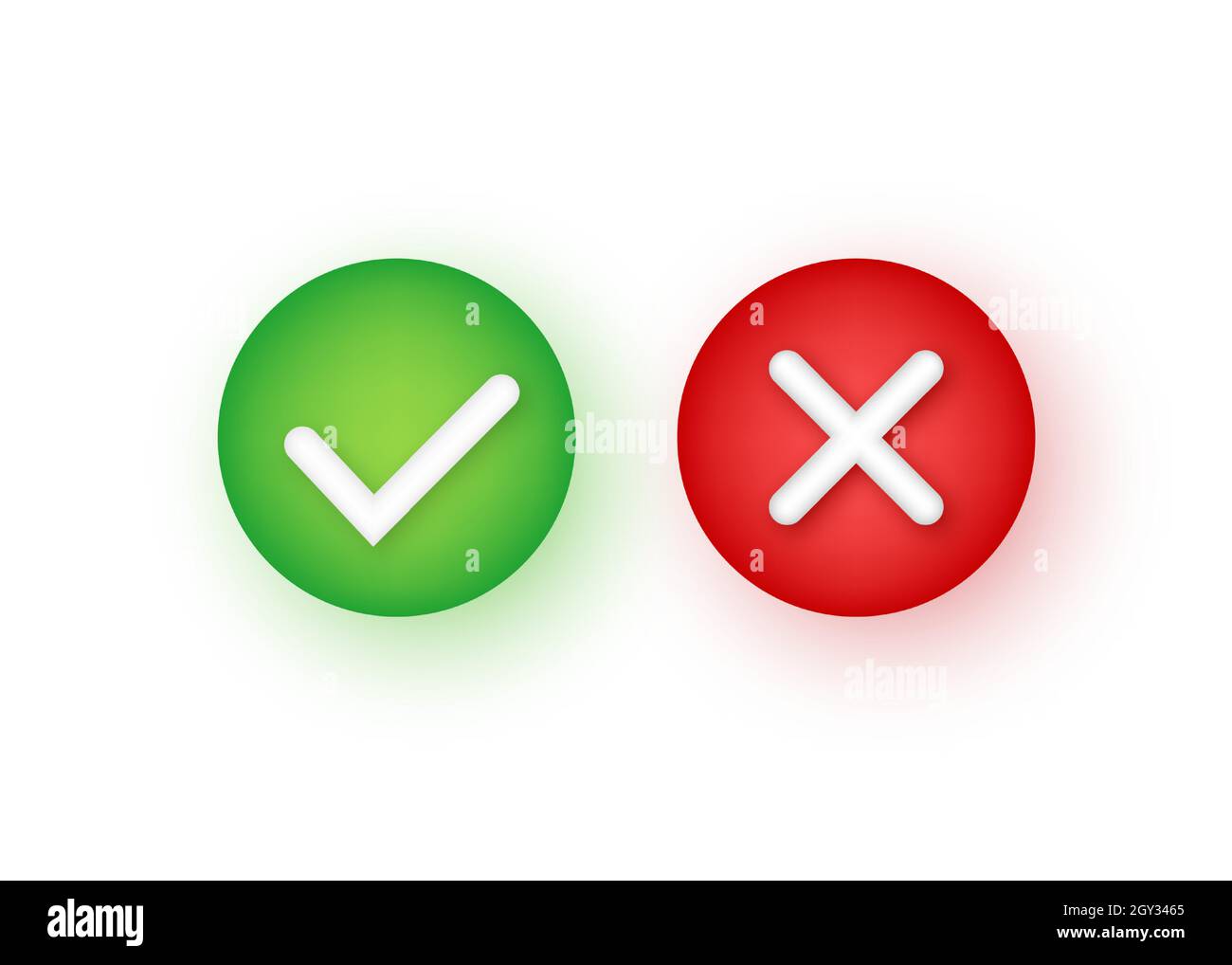 Check marks yes and no, check mark icon symbol. Vector stock illustration Stock Vector Image ...