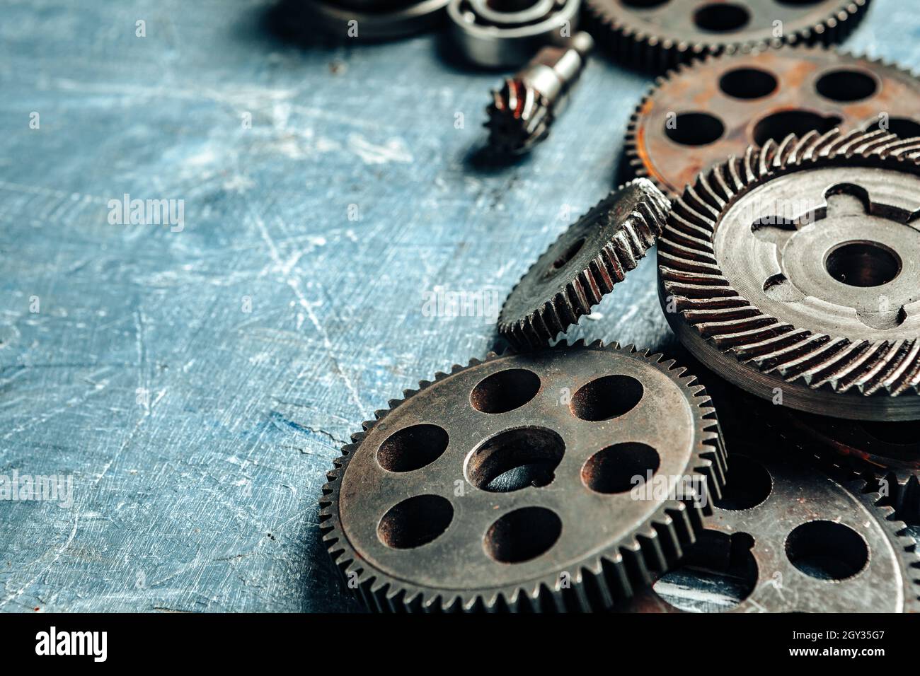 Top view of old rusty car parts Stock Photo - Alamy